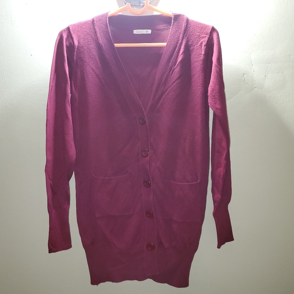 debut | Sweaters | Debut Burgundy Cardigan Medium | Poshmark